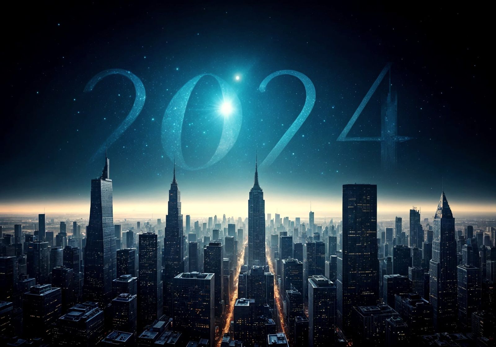 Goodbye 2024 - Epic Farewell to 2024: Futuristic Cityscape T...