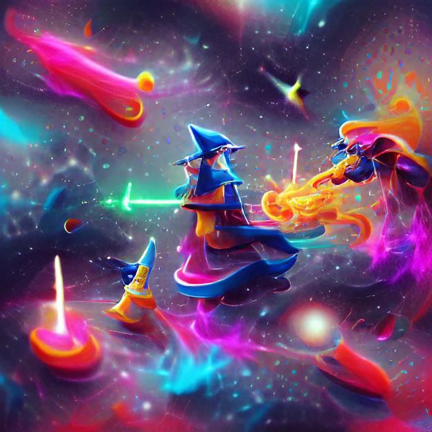 Wizard Battle in Space - AI Generated Artwork - NightCafe Creator
