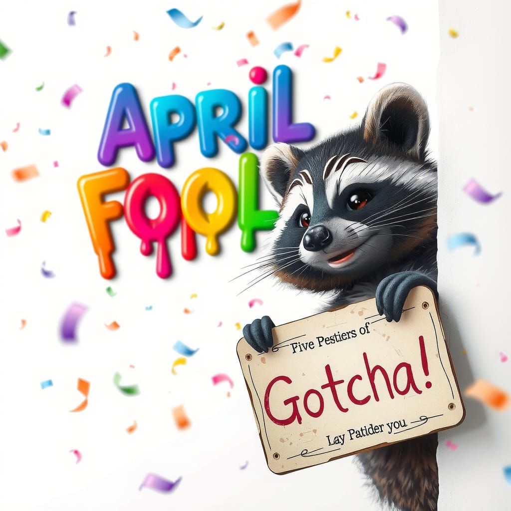 April Fools, Gotcha! - Whimsical April Fools Scene with Conf...