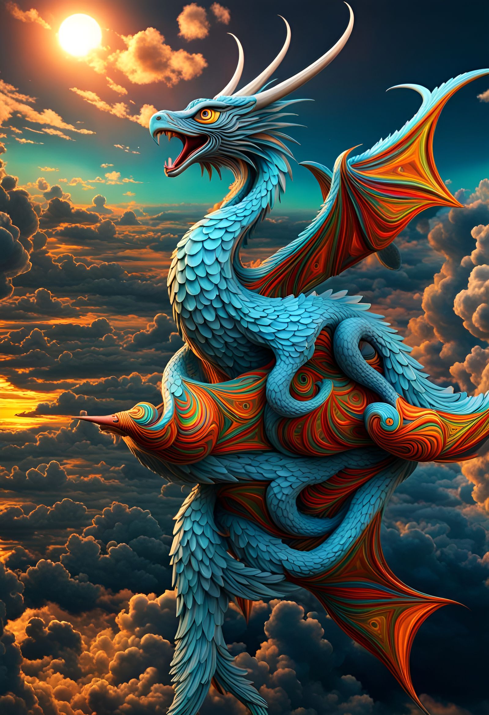 Optical Illusion Phenix Dragon - AI Generated Artwork - NightCafe Creator