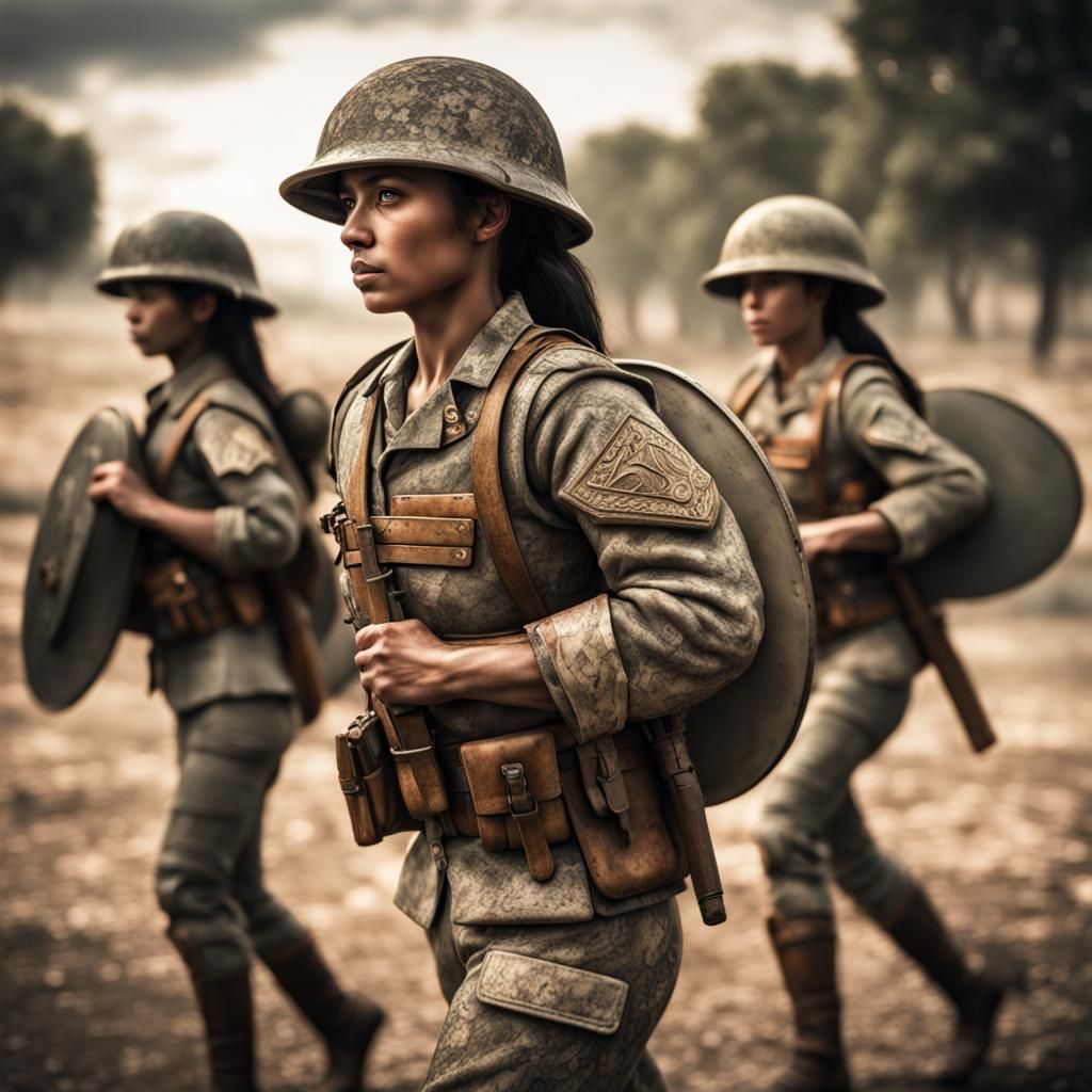 soldiers carrying shields in the future - AI Generated Artwork ...