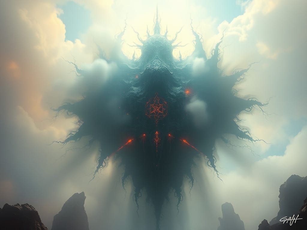 entity - Ethereal Entity Radiates Iridescent Aura Amidst Fut...