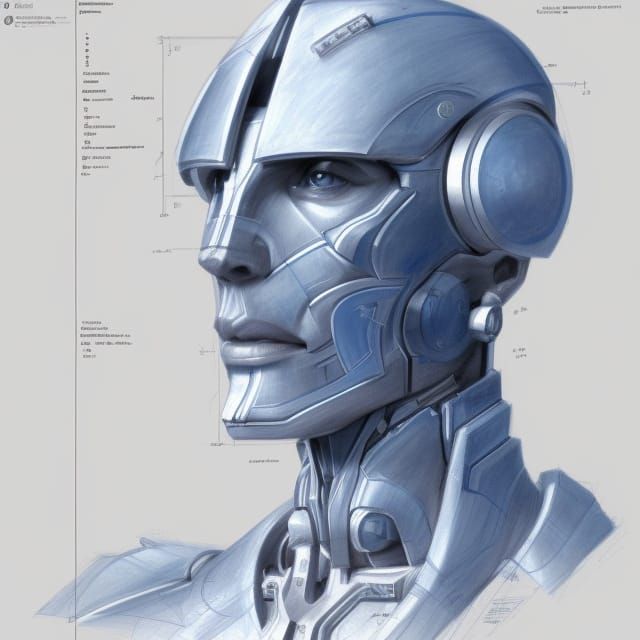 Blueprint of a Cyborg - AI Generated Artwork - NightCafe Creator