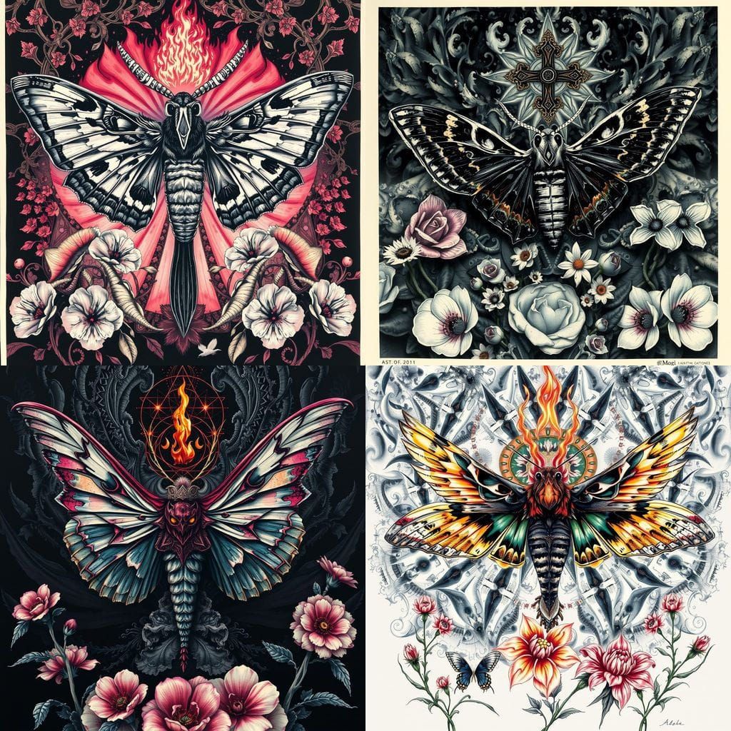 Death's Head Hawk Moth, Psychedelic, Bad Trip, Fractal Background ...