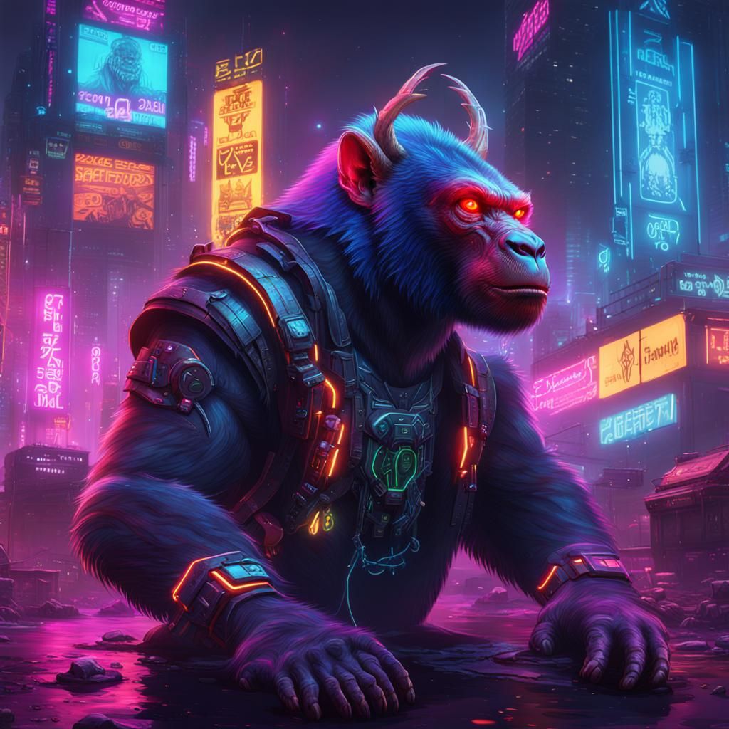 Cyberpunk escaped lab experiment - AI Generated Artwork - NightCafe Creator
