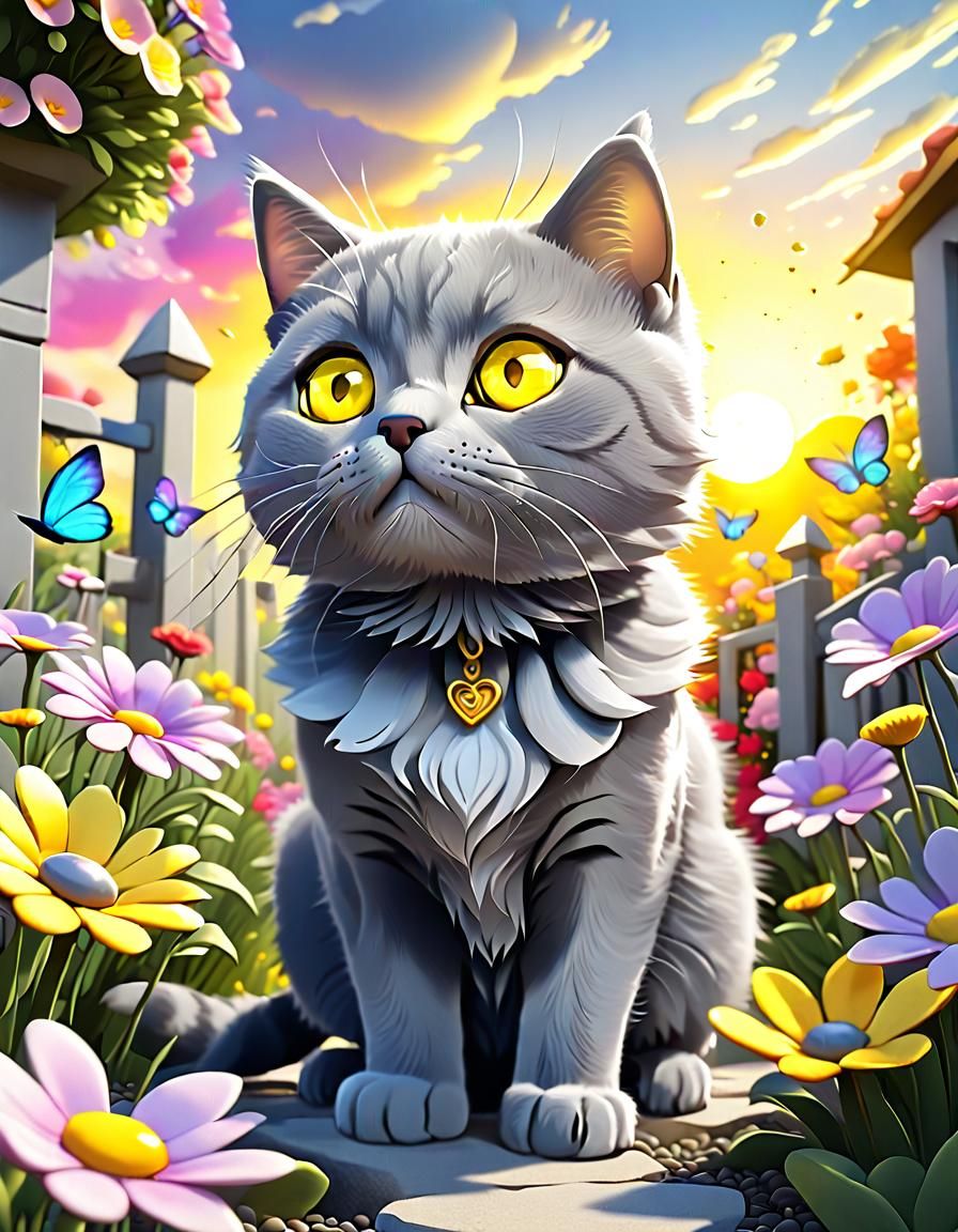cute gray cat - AI Generated Artwork - NightCafe Creator