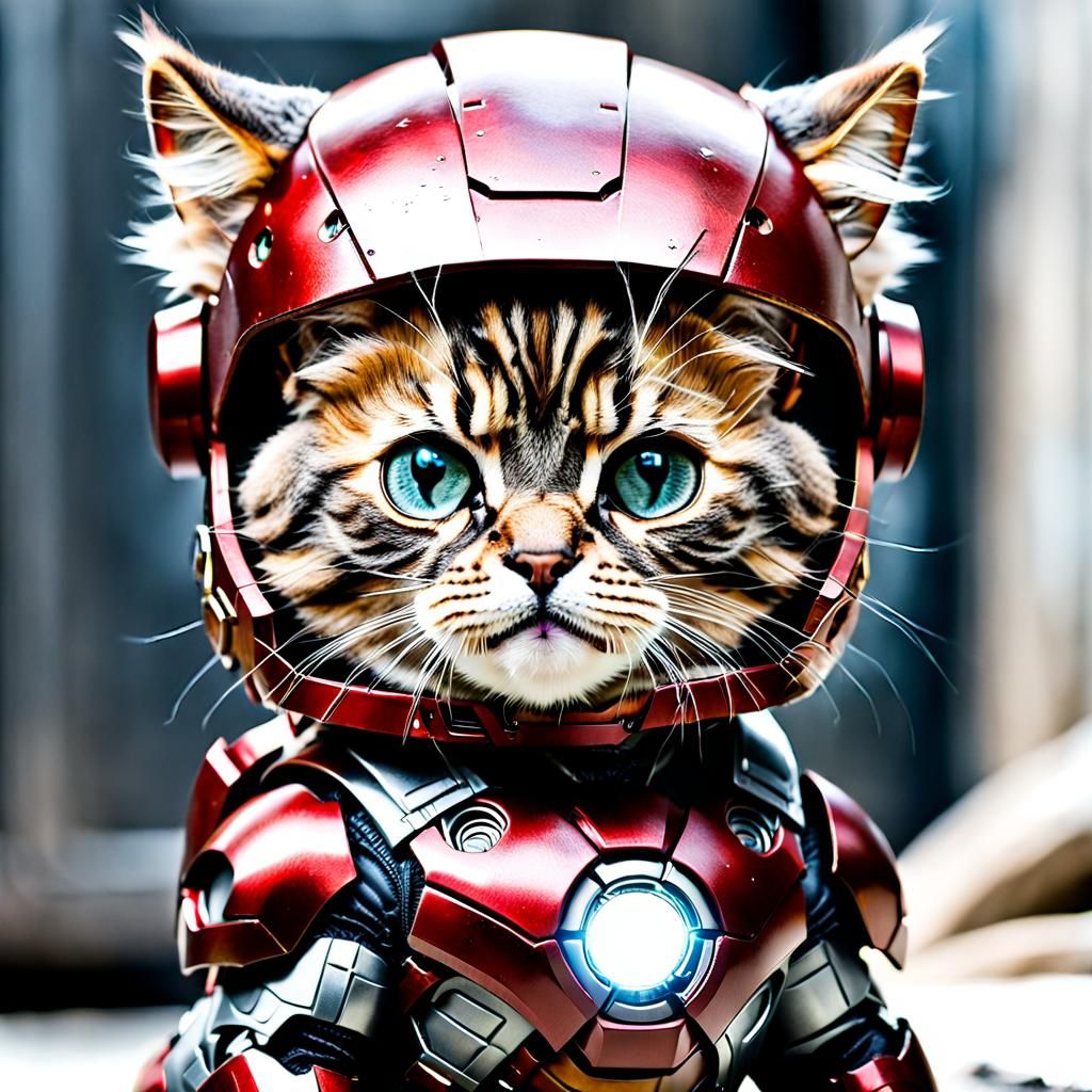 Cat Heroes - unmasked: Iron Cat - AI Generated Artwork - NightCafe Creator