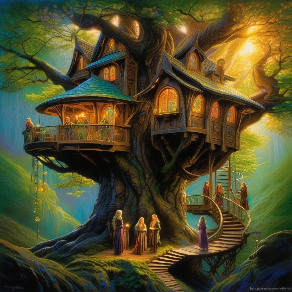 "Elven Party" - AI Generated Artwork - NightCafe Creator
