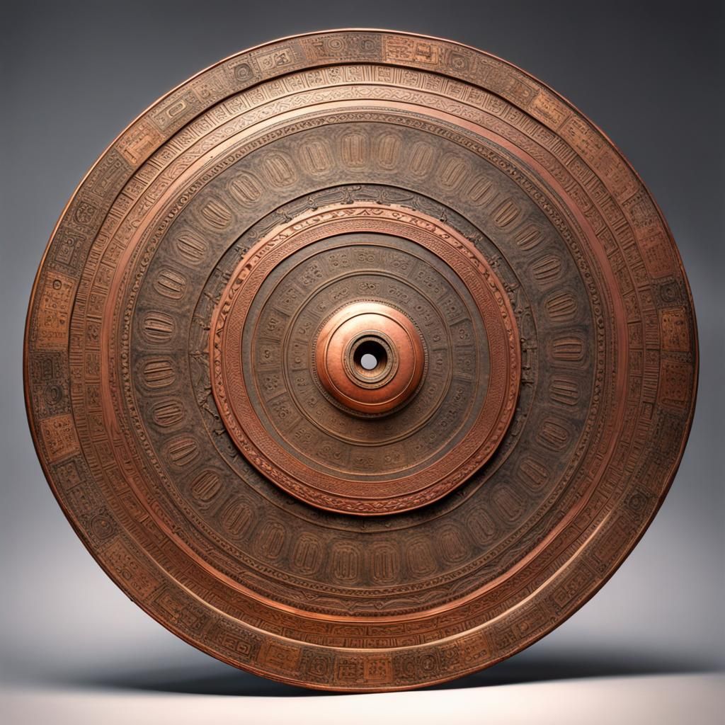 Masterpiece, ancient flying technology, Flying disk, ecorated with ...