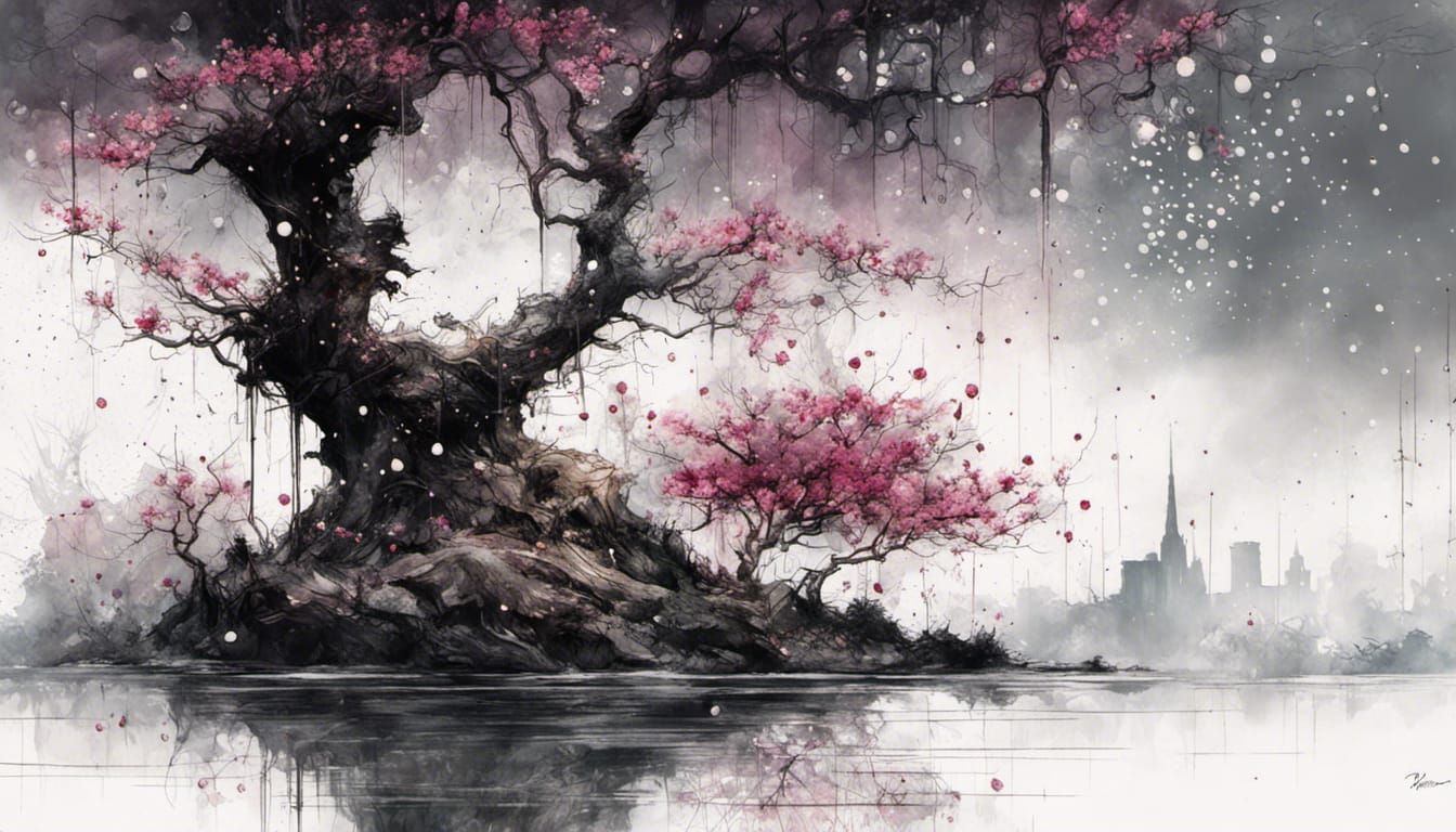 Plum blossom tree - AI Generated Artwork - NightCafe Creator