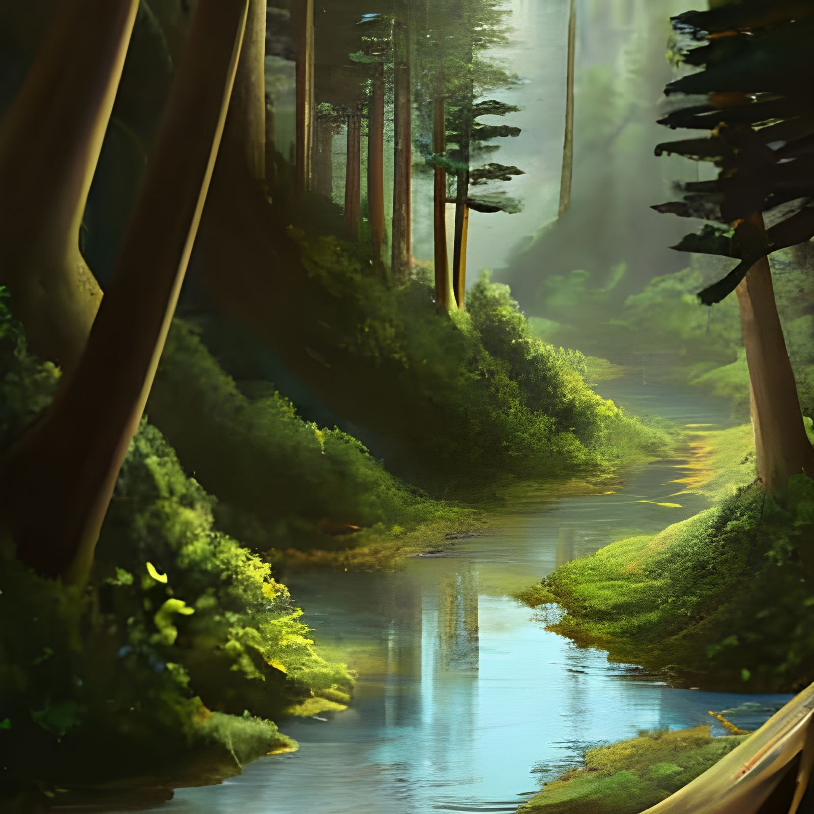 Forest Scene - AI Generated Artwork - NightCafe Creator