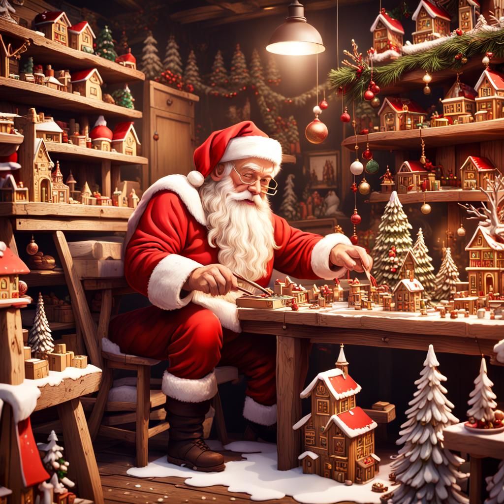 Busy Santa - AI Generated Artwork - NightCafe Creator