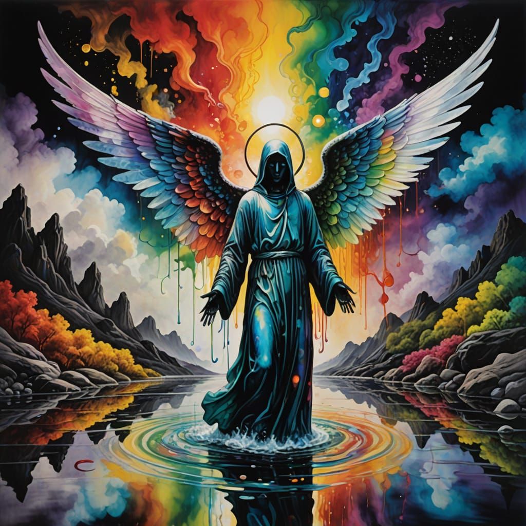 Kids Crayon drawings ,surreal child's drawing of the river styx , rayograph Man Ray collection ...