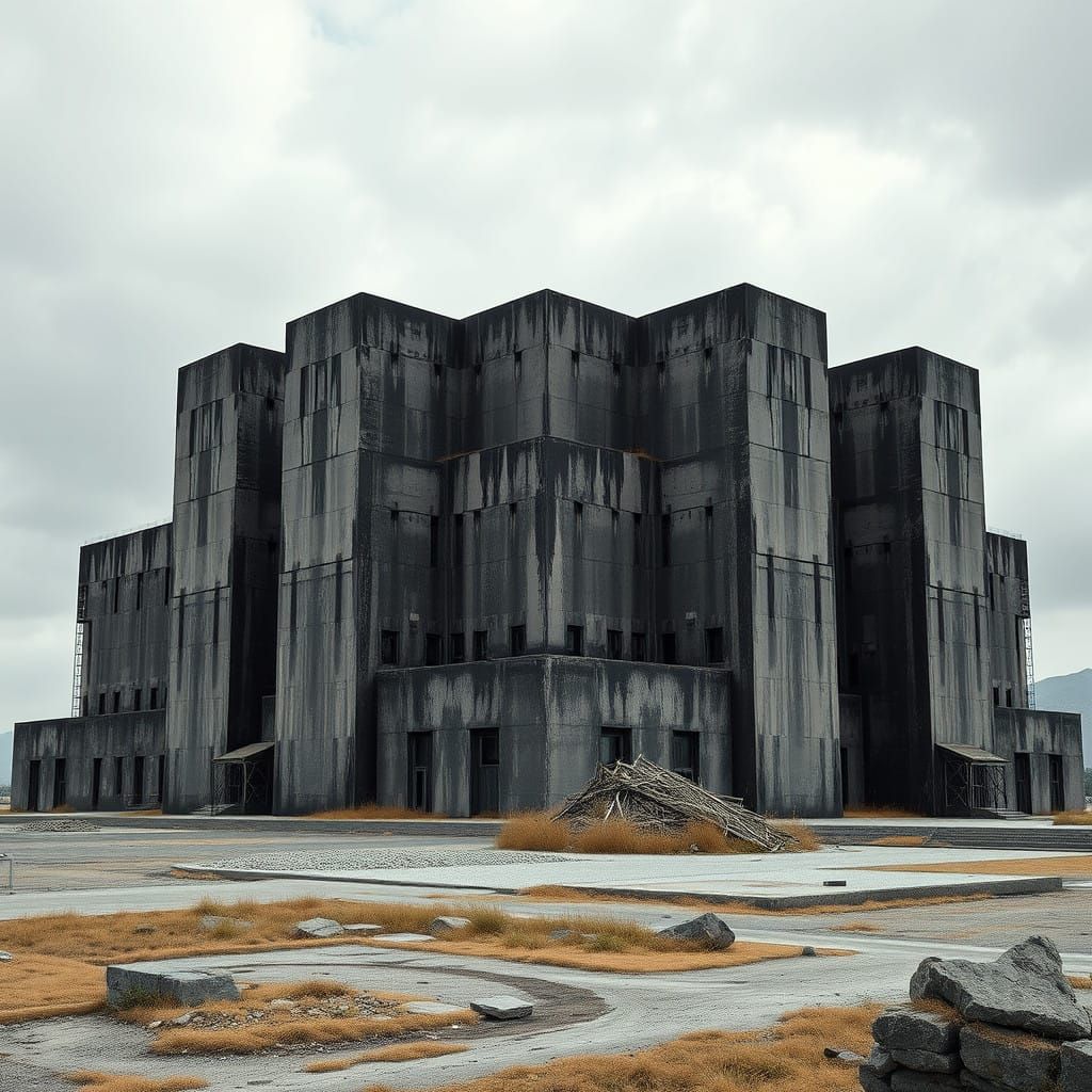 Majestic Neo-Brutalist Complex in Hyper-Realistic ... - AI Art