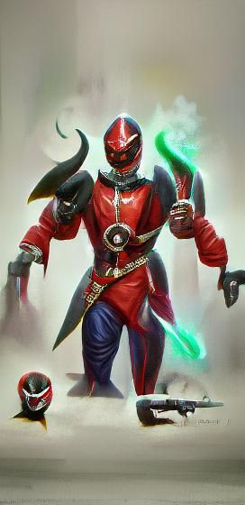Evil sentai ranger in the style of Pravin Rao Santheran - AI Generated ...
