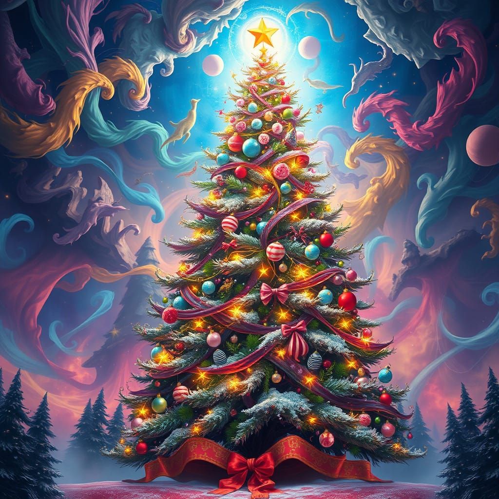 Arbol de navidad - Fantastical Christmas Tree Scene in Hyper...