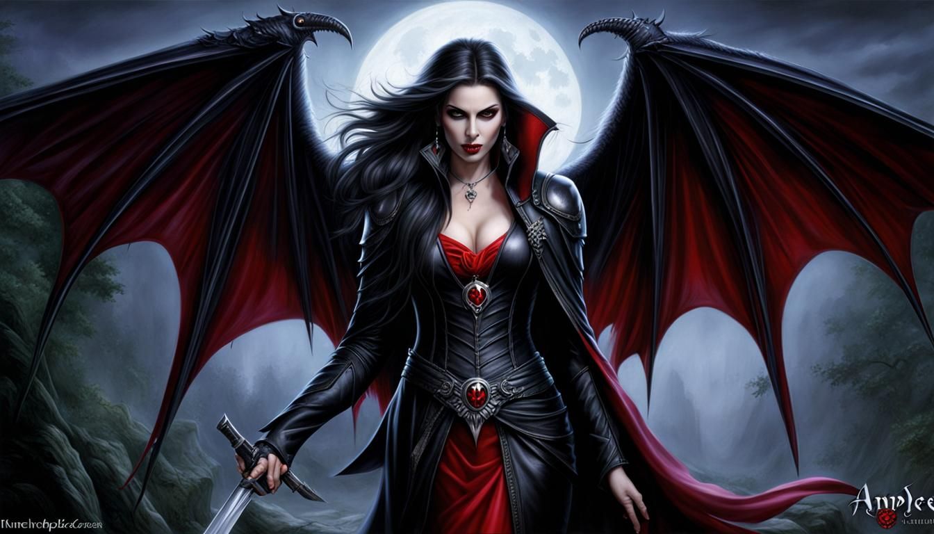 female vampire with wings - AI Generated Artwork - NightCafe Creator
