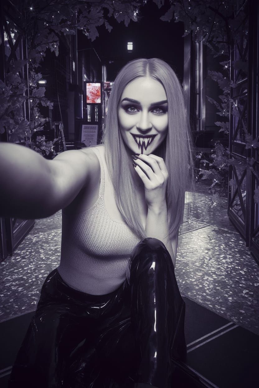 Modern Vampire, selfie vampire smile
