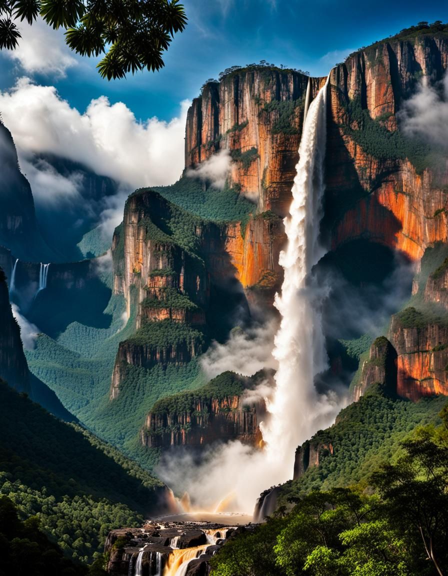 Angel Falls in Venezuela, the world's tallest uninterrupted waterfall ...