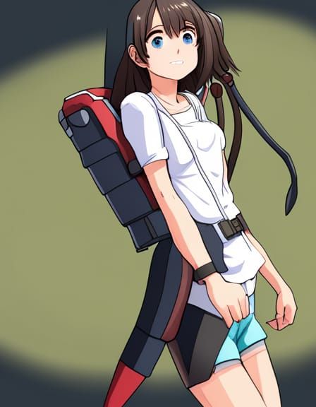A cute anime girl wearing a jet pack - AI Generated Artwork - NightCafe ...