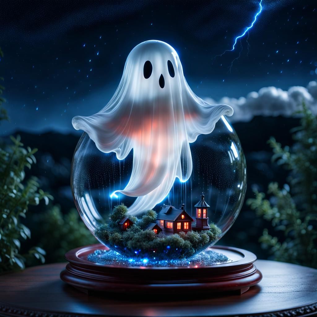Cute night ghost - AI Generated Artwork - NightCafe Creator