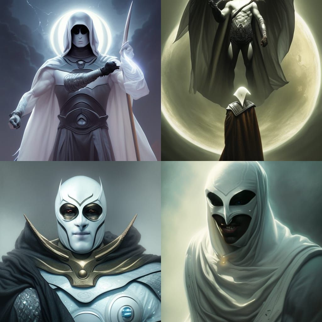 Portrait paintings of Moon Knight as a Reborn, and Twilight Domain ...