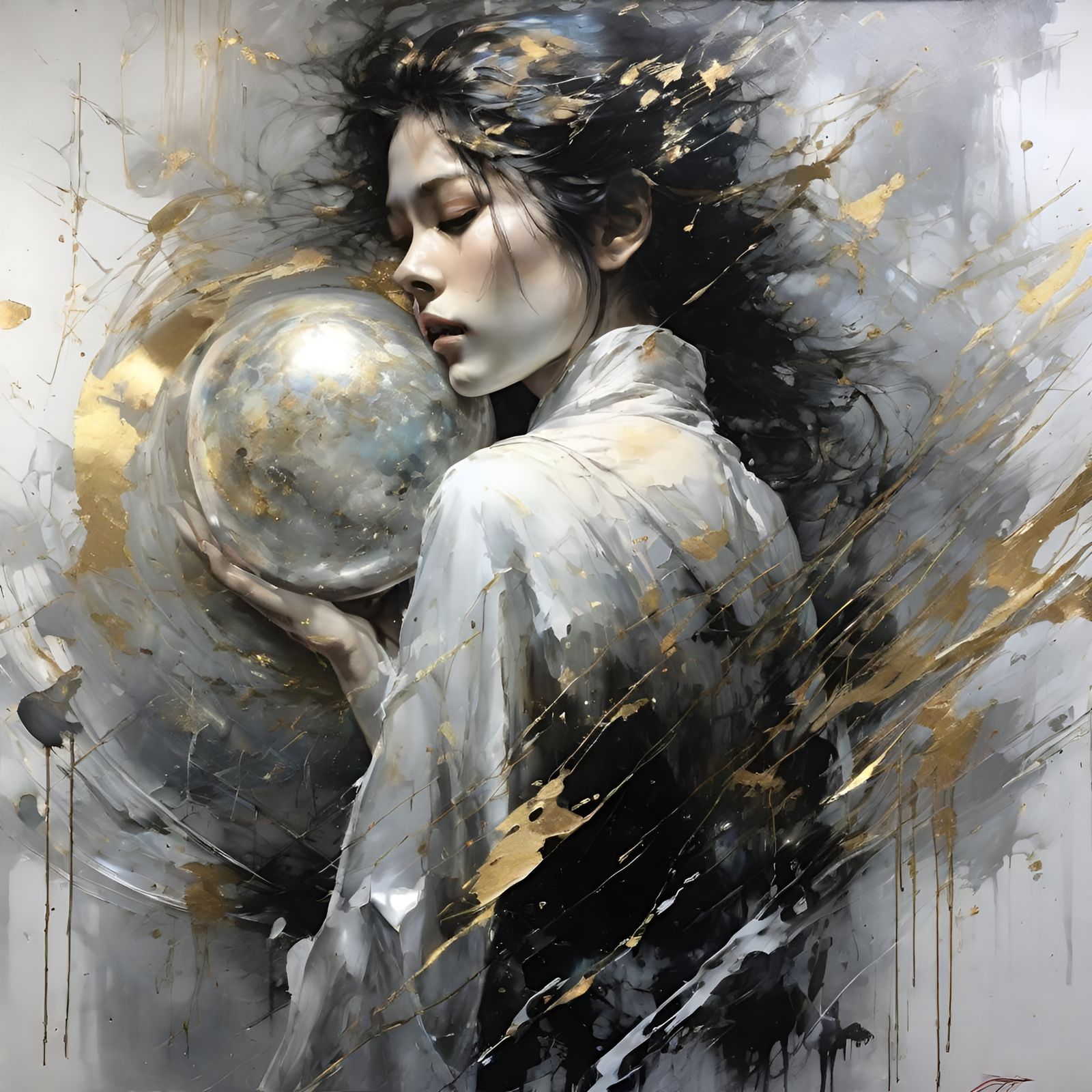 && Anmi portrait anime Art print. By Pino Daeni, Carne Griffiths, Junji ...