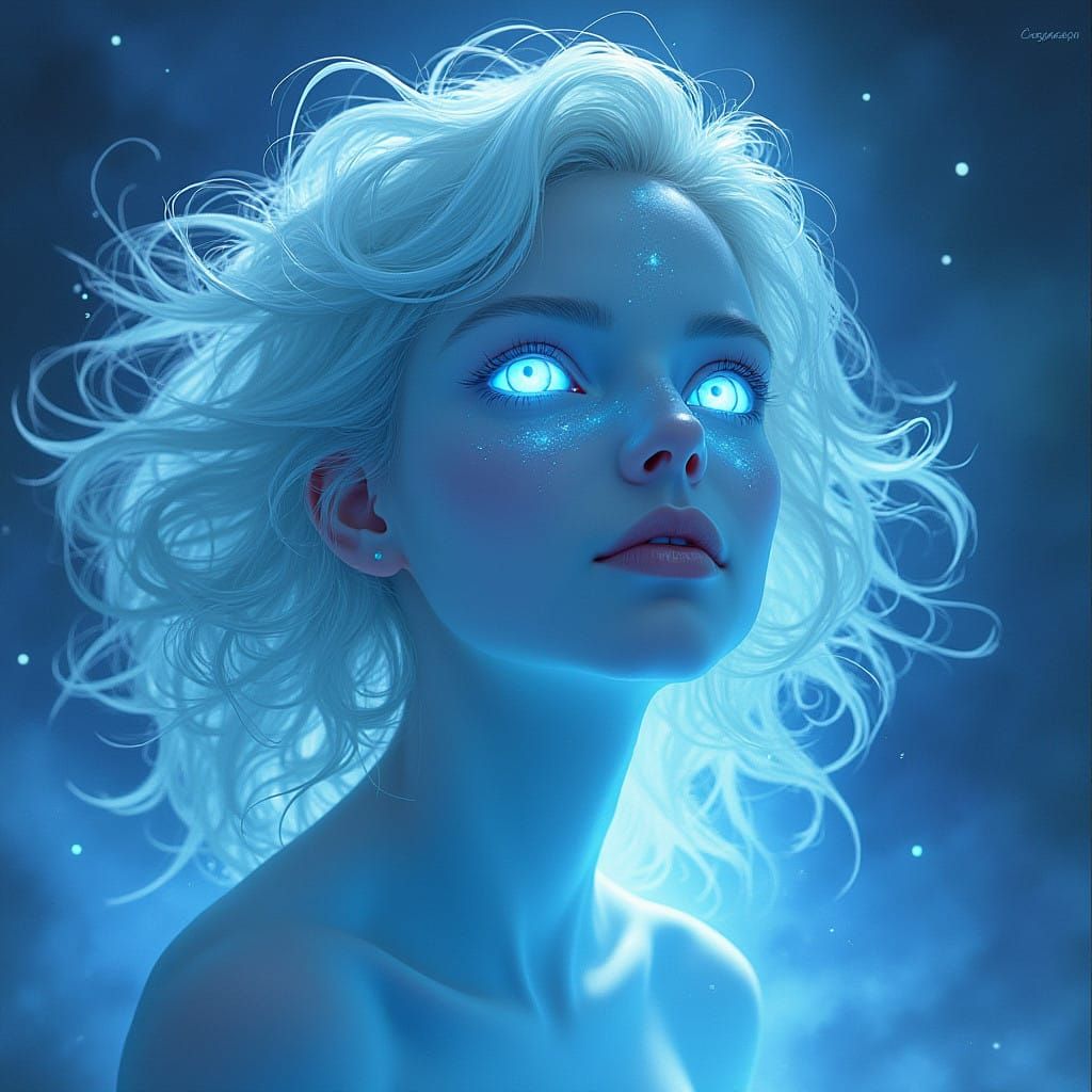 Ariel II - Ethereal Air Spirit in Soft Blue Hues