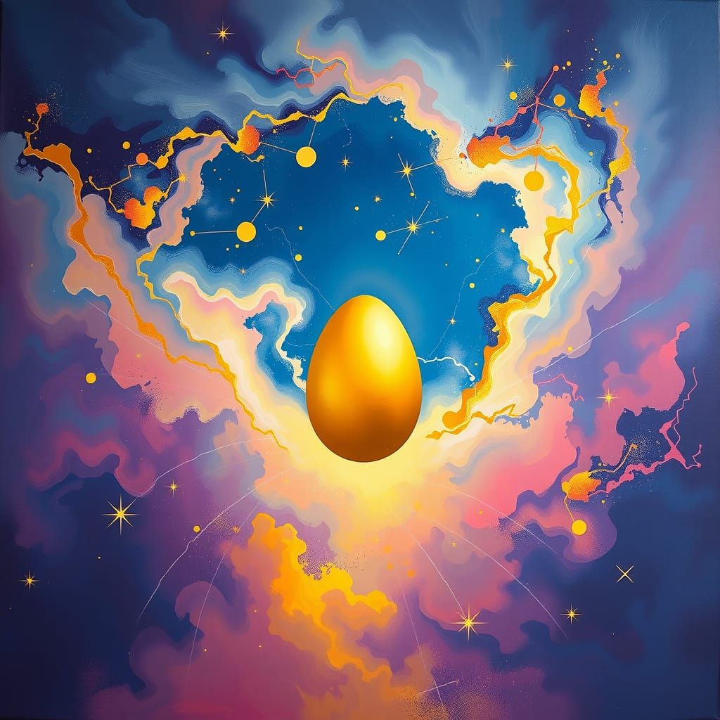 Golden cosmic Egg - AI Generated Artwork - NightCafe Creator