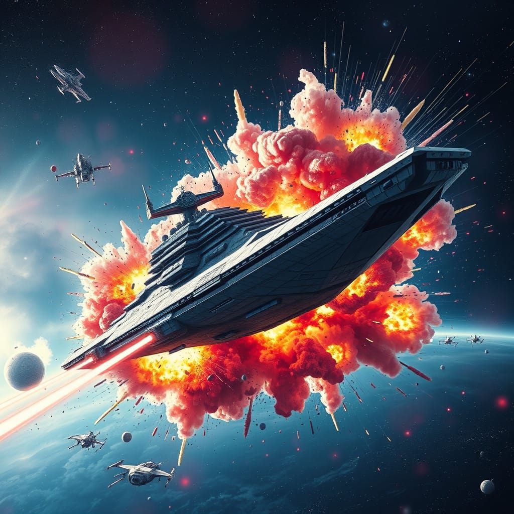 Exploding imperial star destroyer - Gritty Cosmic Star Destr...