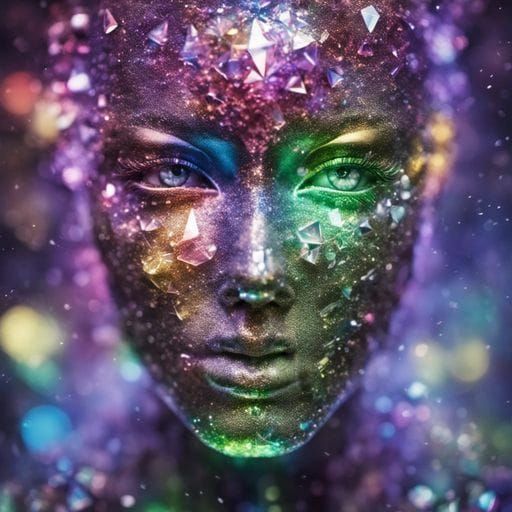 Rainbow Crystal Face - AI Generated Artwork - NightCafe Creator
