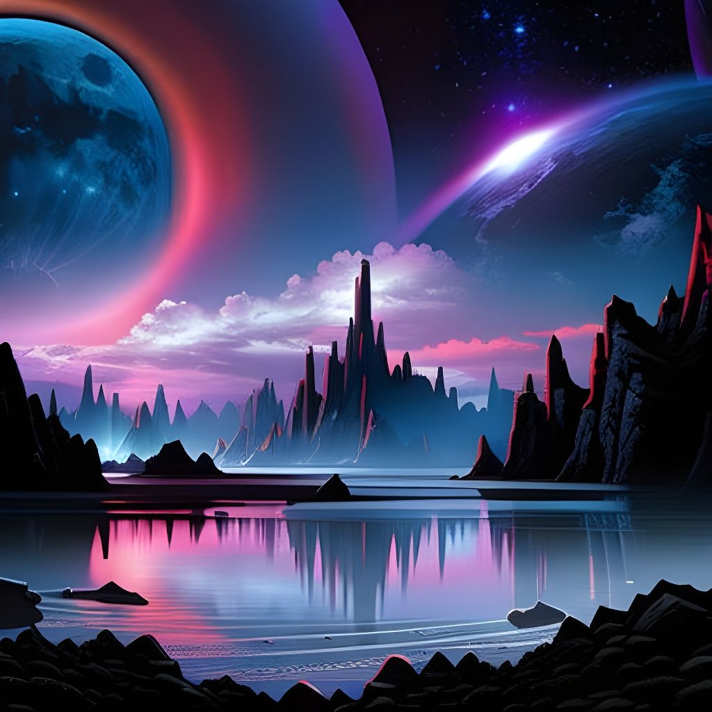 Astro-landscape - AI Generated Artwork - NightCafe Creator