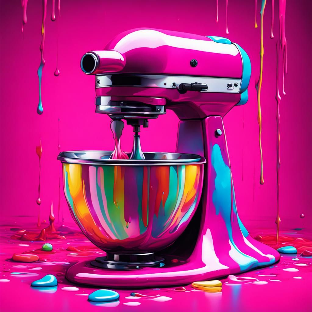 day pink custard candy mixer - AI Generated Artwork - NightCafe Creator