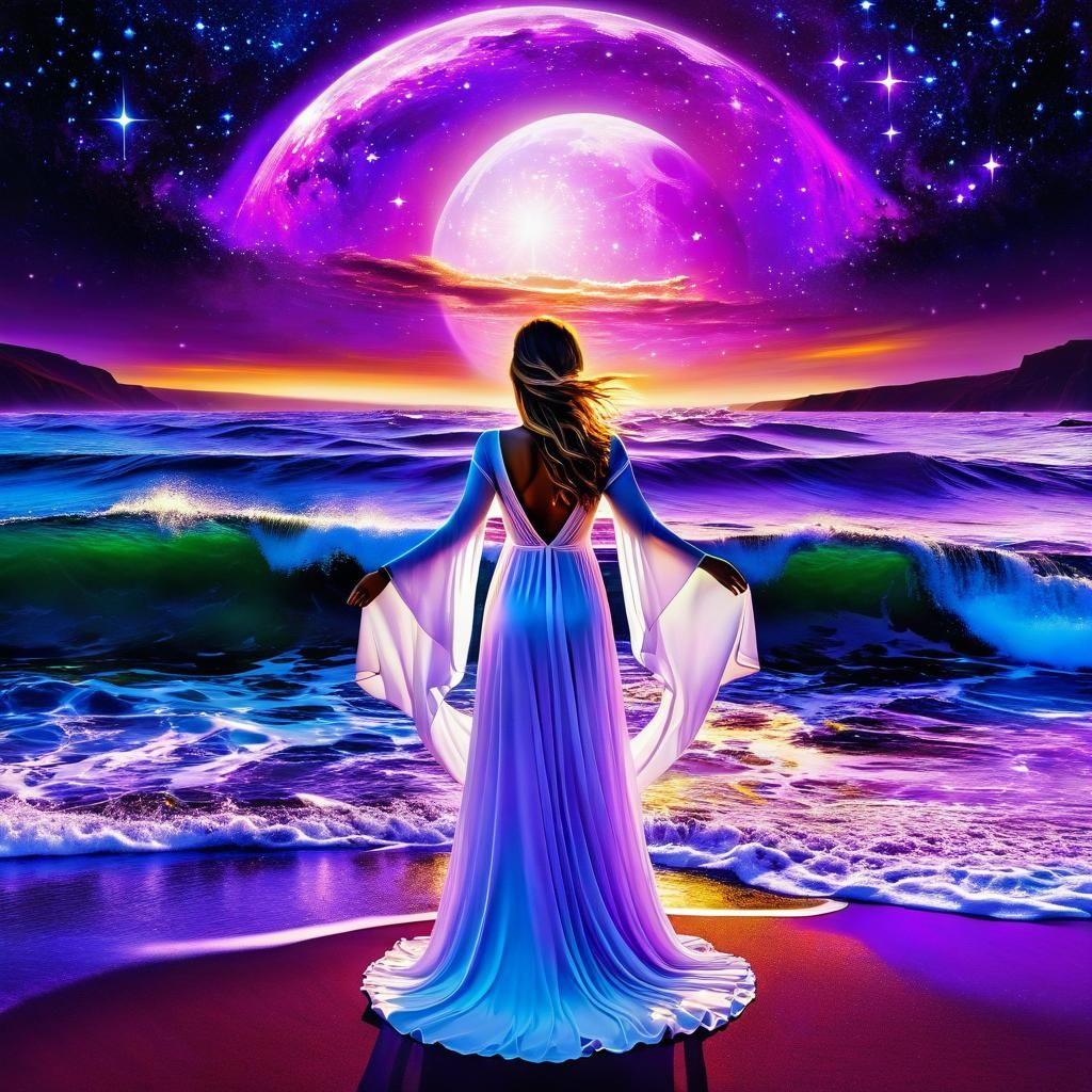 "Violet Waves" - AI Generated Artwork - NightCafe Creator