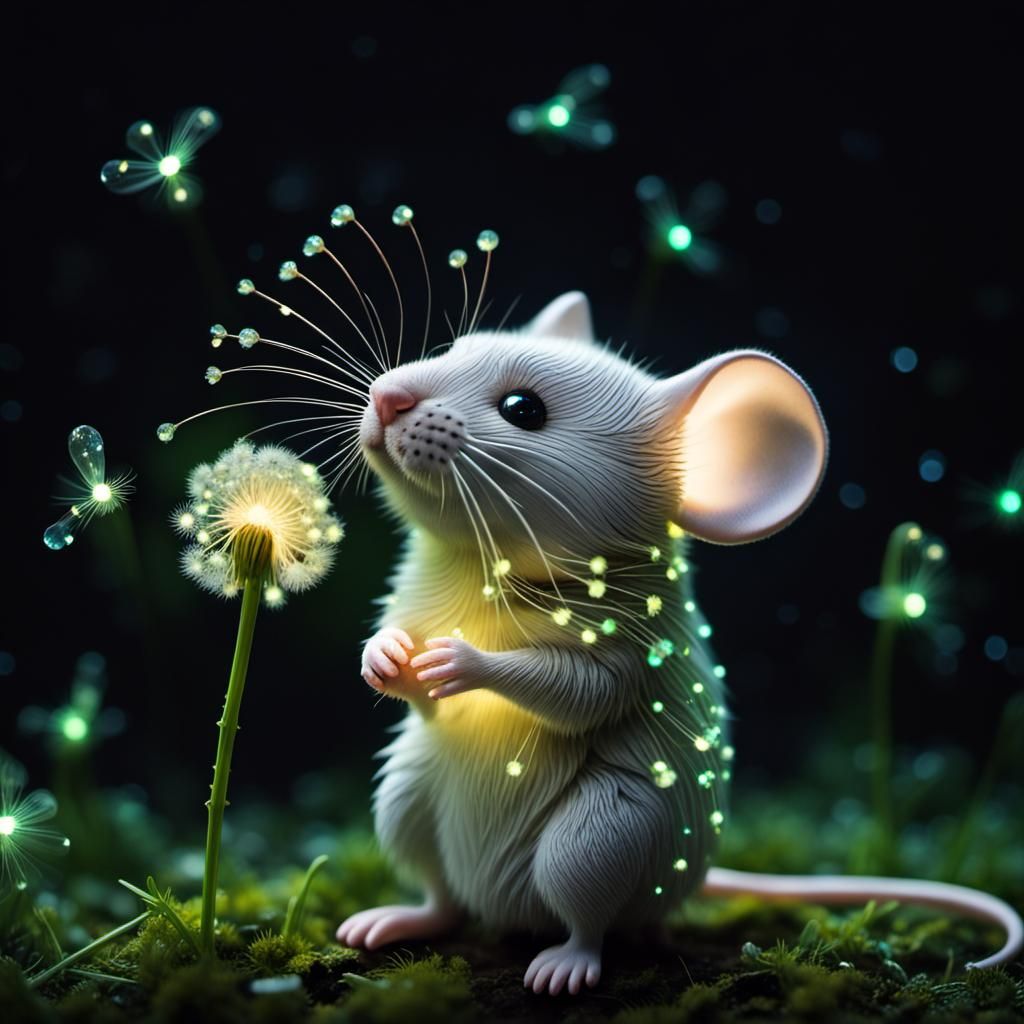 Photograph, Macro, Chibi Mouse looking into the distance, dark ...