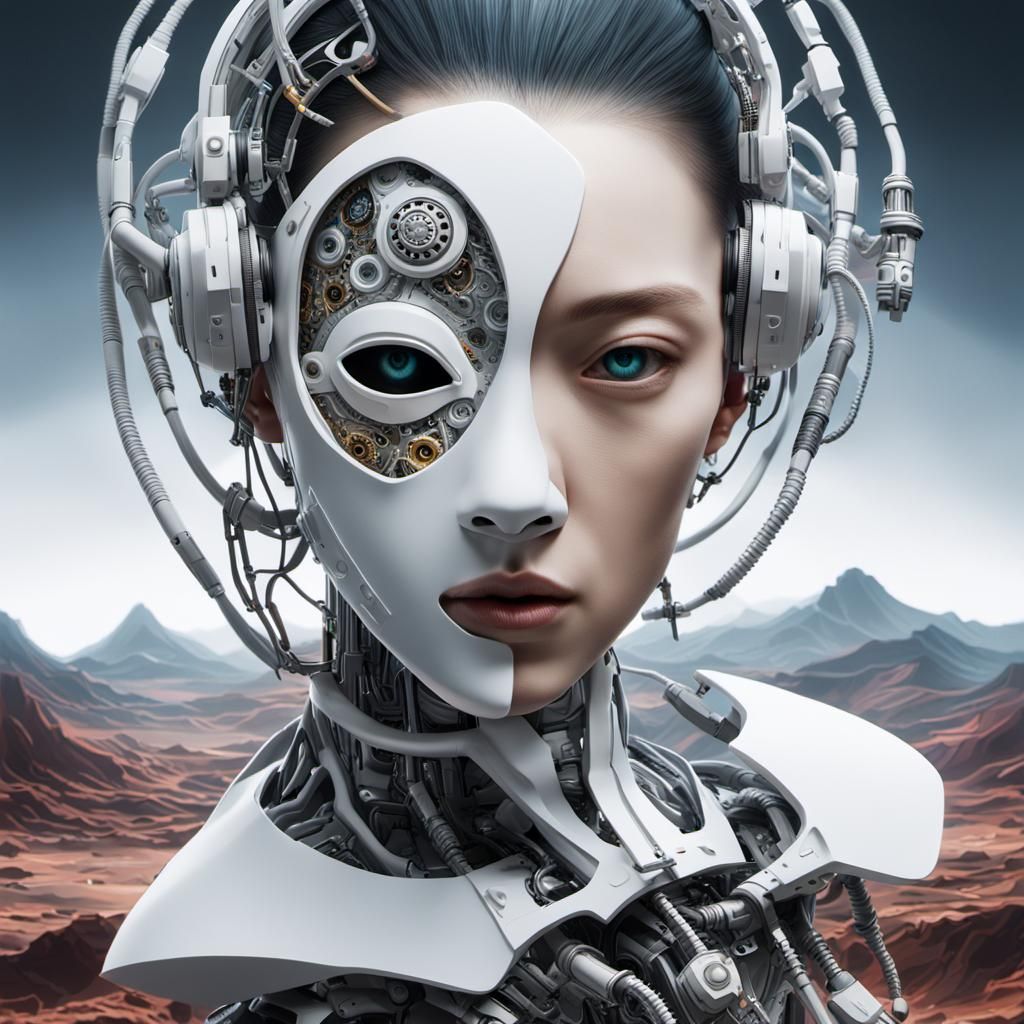 Masks ( Cyborg Woman ) - AI Generated Artwork - NightCafe Creator
