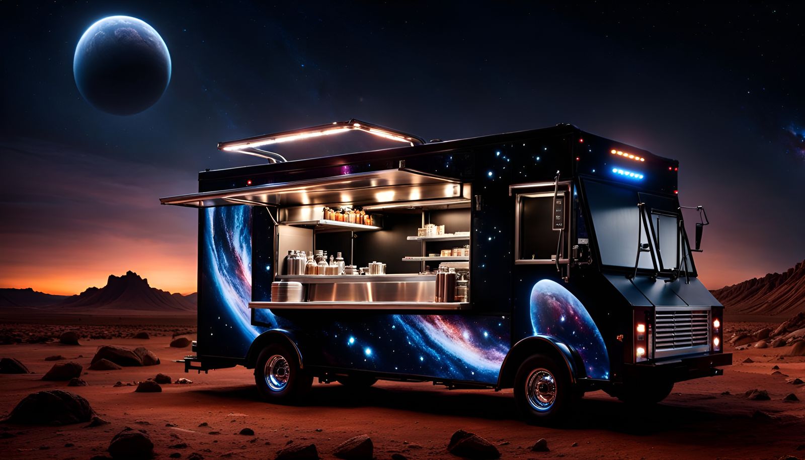Mars Mobile Food Truck - AI Generated Artwork - NightCafe Creator