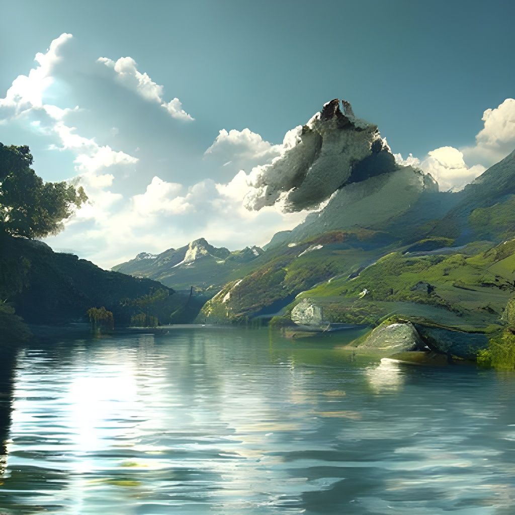 Cloud-touched Mountain - AI Generated Artwork - NightCafe Creator