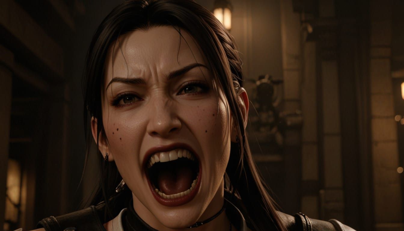 Vampires Snarl to Bite Tifa Lockhart from Final Fa... - AI Art