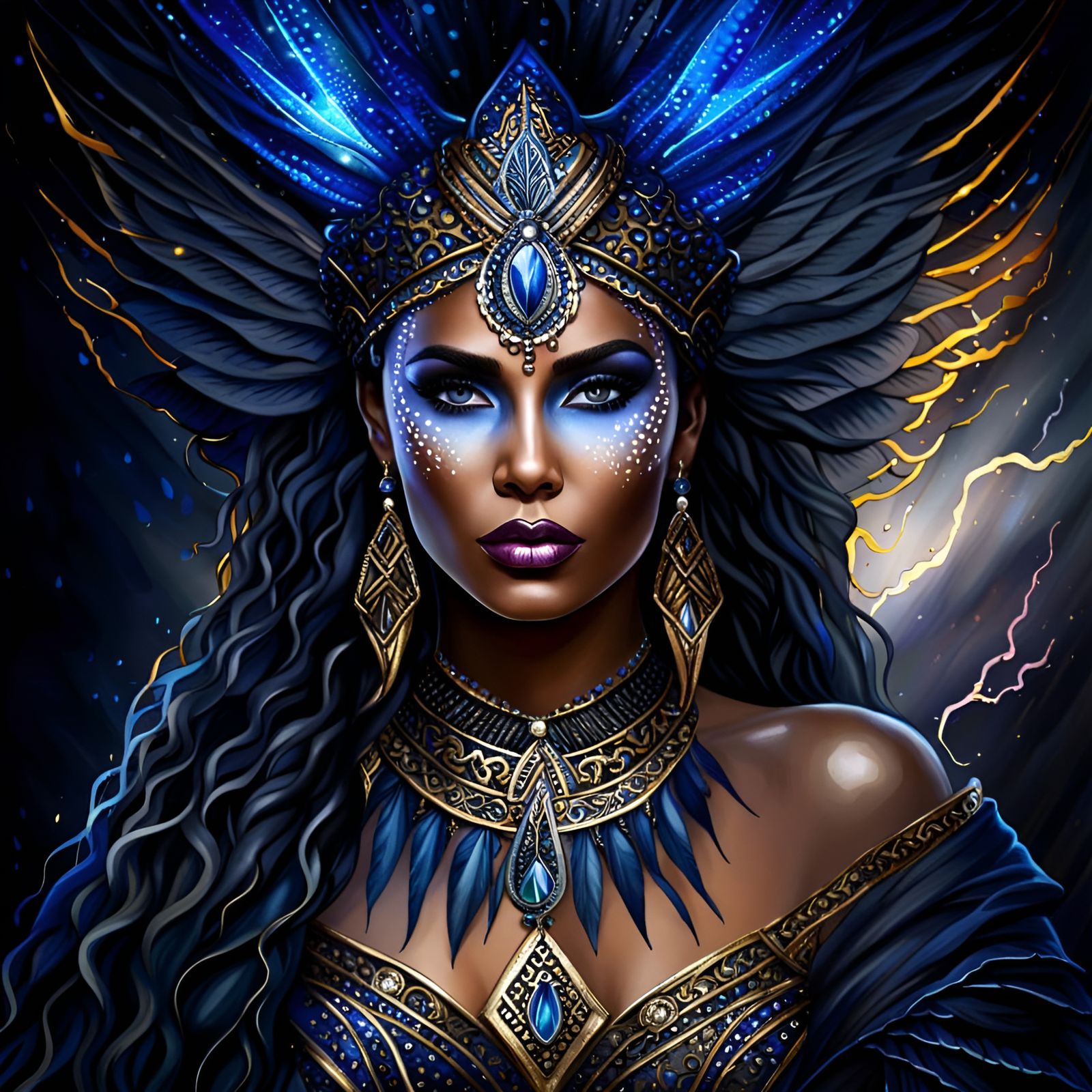 Thunder goddess - AI Generated Artwork - NightCafe Creator