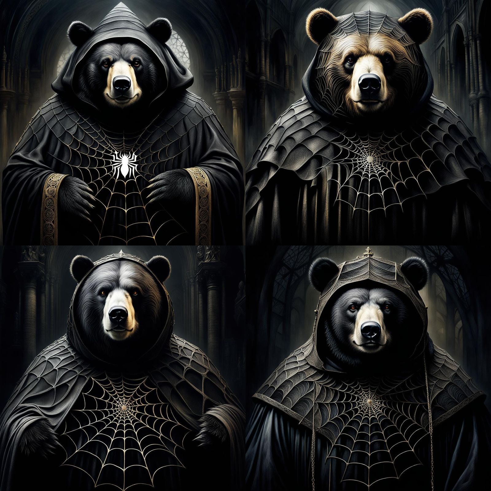 "Dark Spiderweb Obese Bear Pope in Religious Attire": photograph by ...