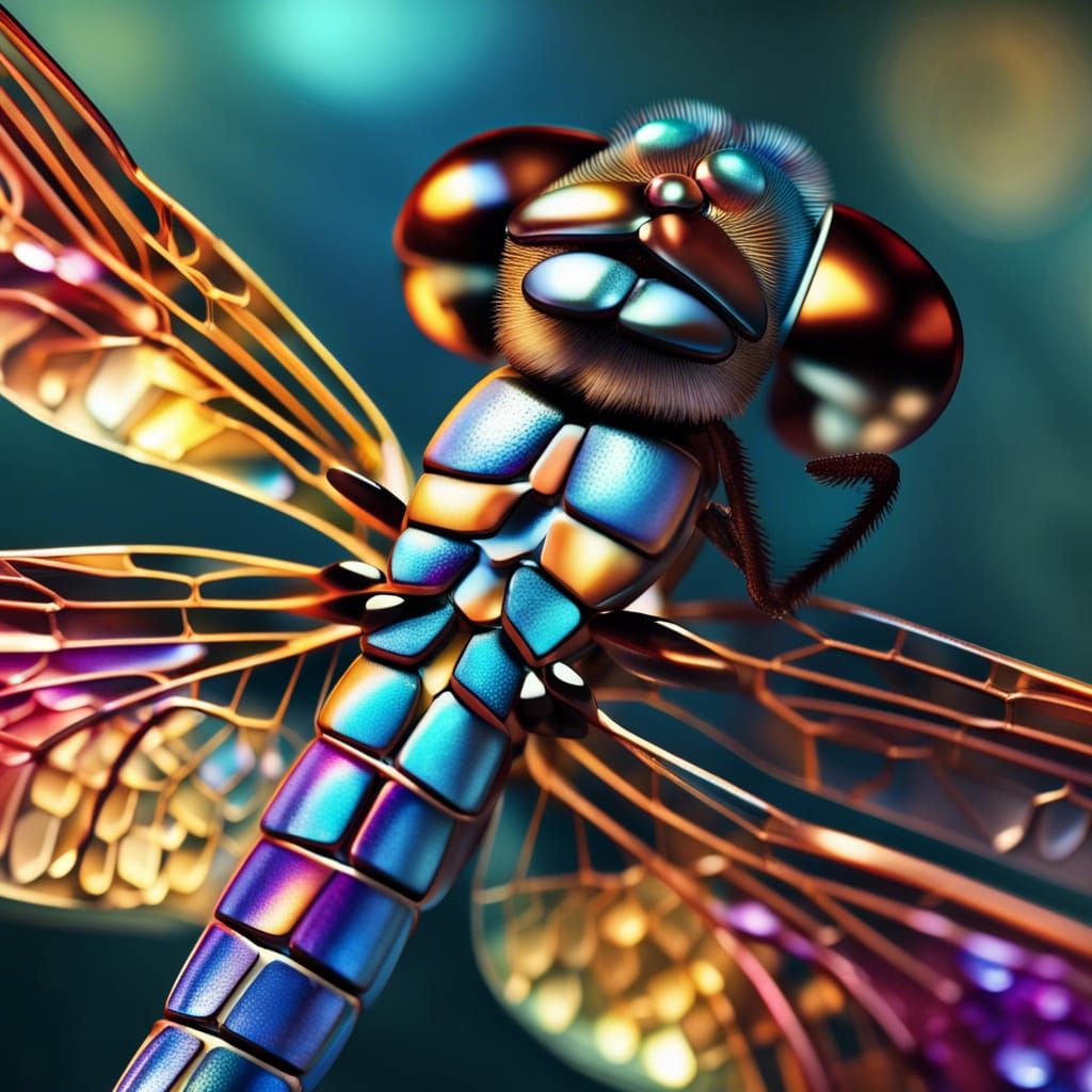 Dragonfly Magnified - AI Generated Artwork - NightCafe Creator