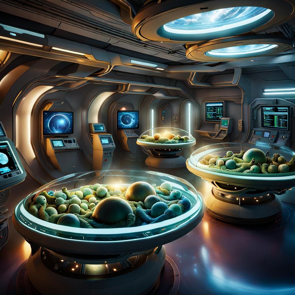 There's new life in the space incubators. Different species raised together to form instant ...