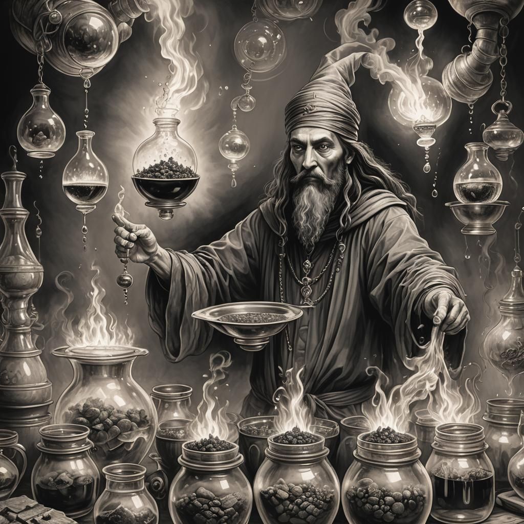 Alchemist brewing mystical elixirs - AI Generated Artwork - NightCafe ...