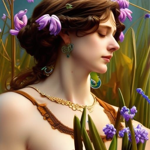 Goddess of hyacinths - AI Generated Artwork - NightCafe Creator