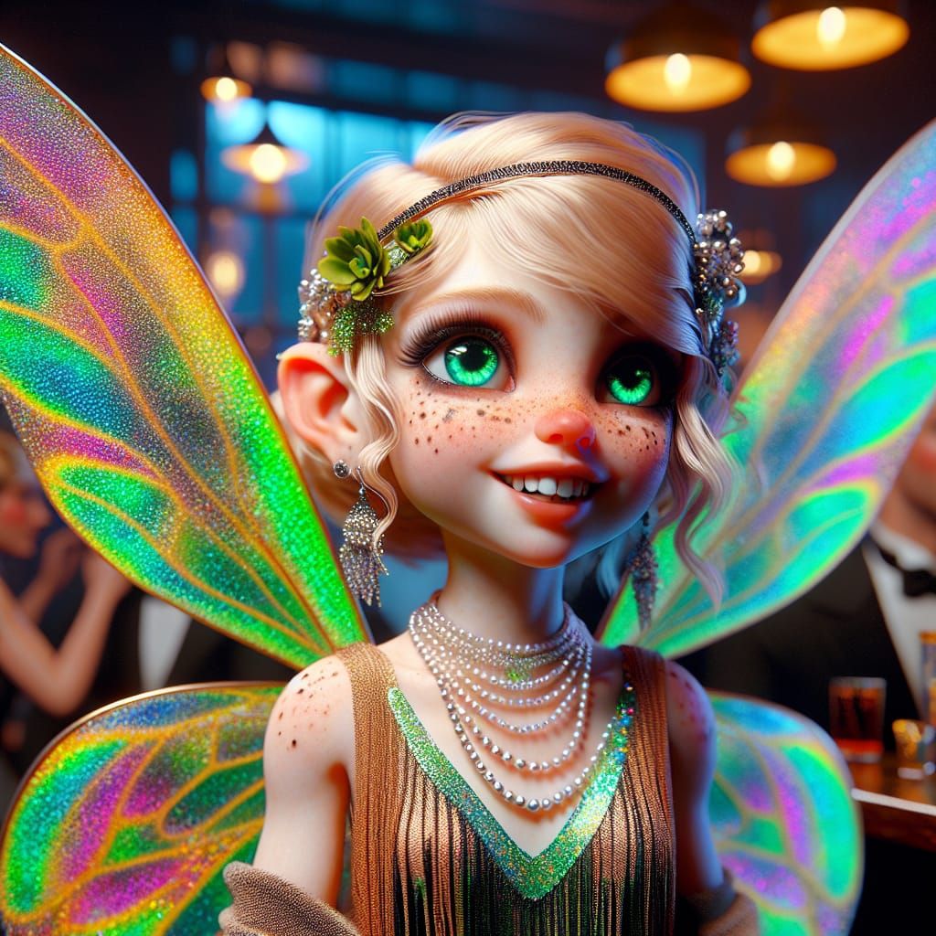 1920's Aurora, as a Flapper Girl - AI Generated Artwork - NightCafe Creator