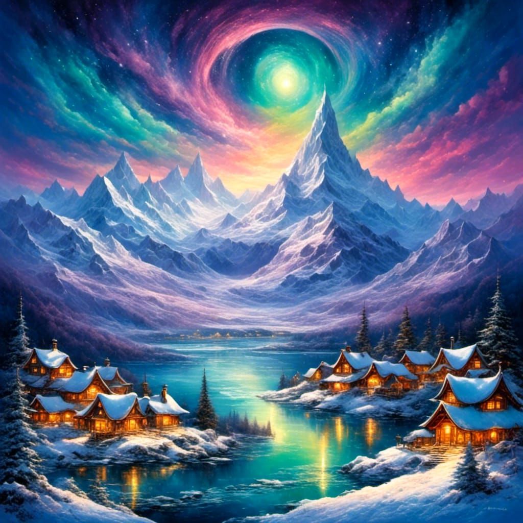 A postcard of Tundra village, capturing_breathtaking_landscape ...