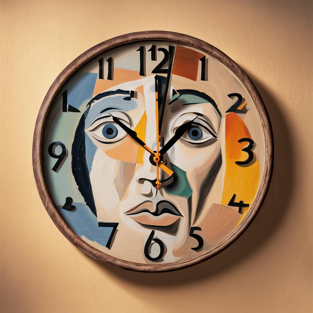 Picasso clock - AI Generated Artwork - NightCafe Creator