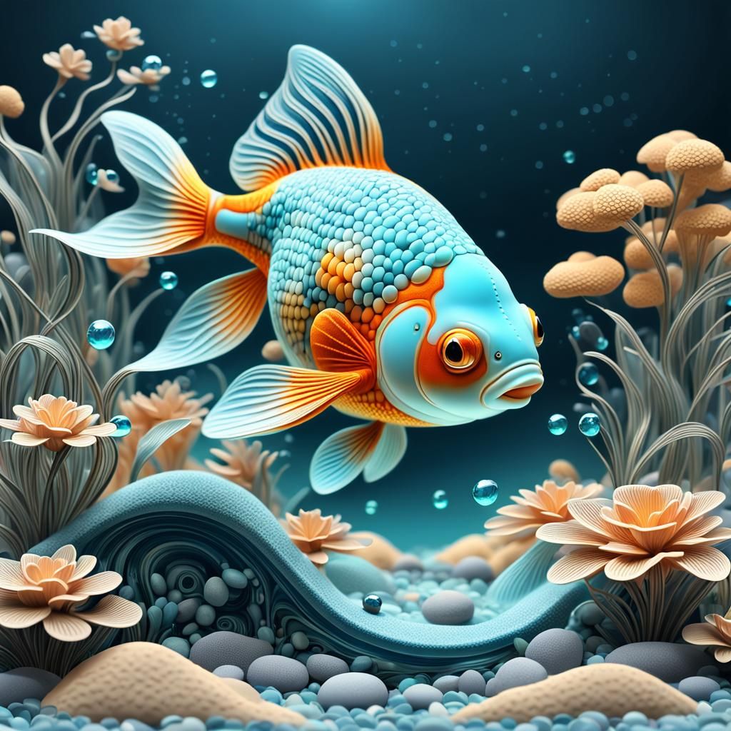 The Simple Goldfish. - AI Generated Artwork - NightCafe Creator