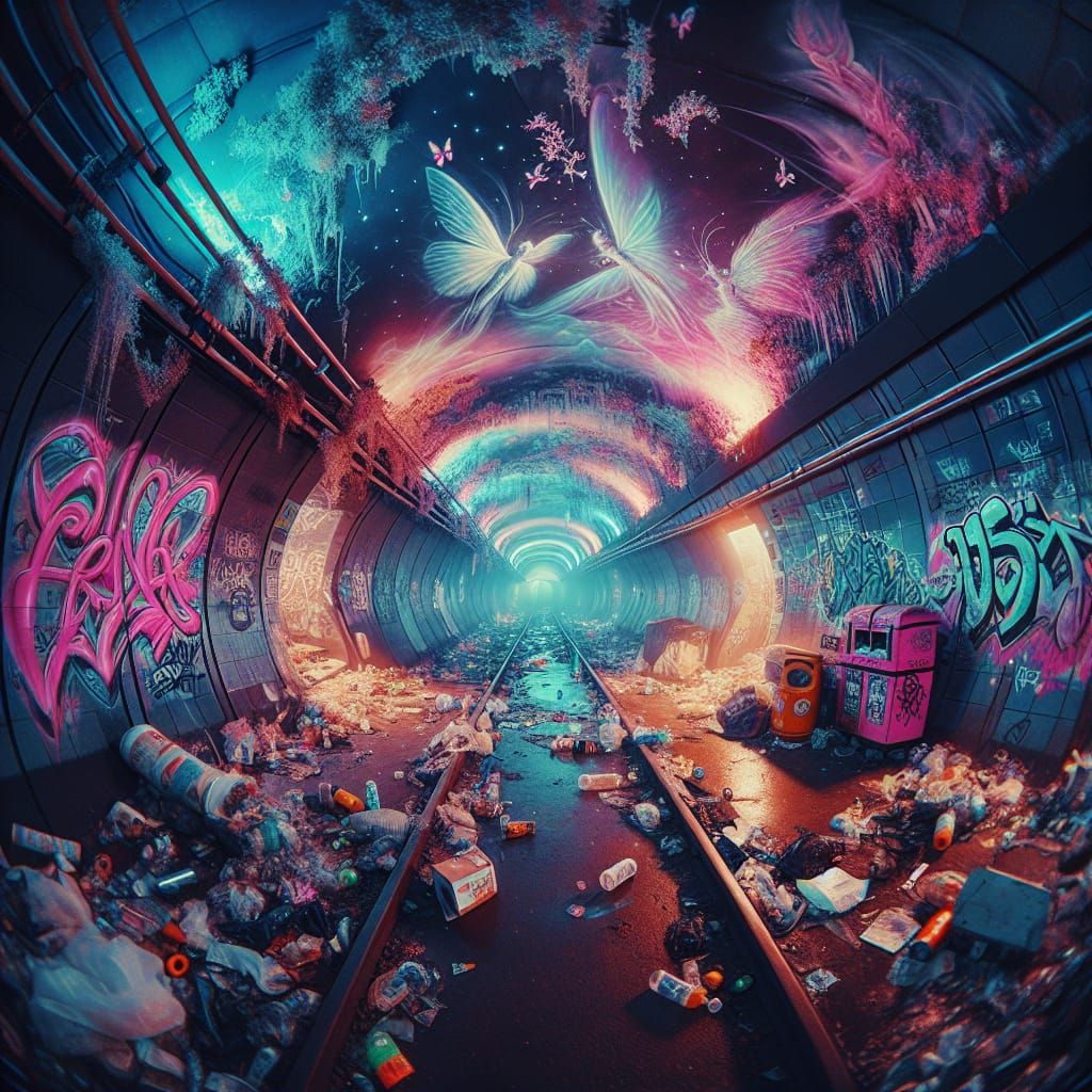 Trashy Subway VI - AI Generated Artwork - NightCafe Creator